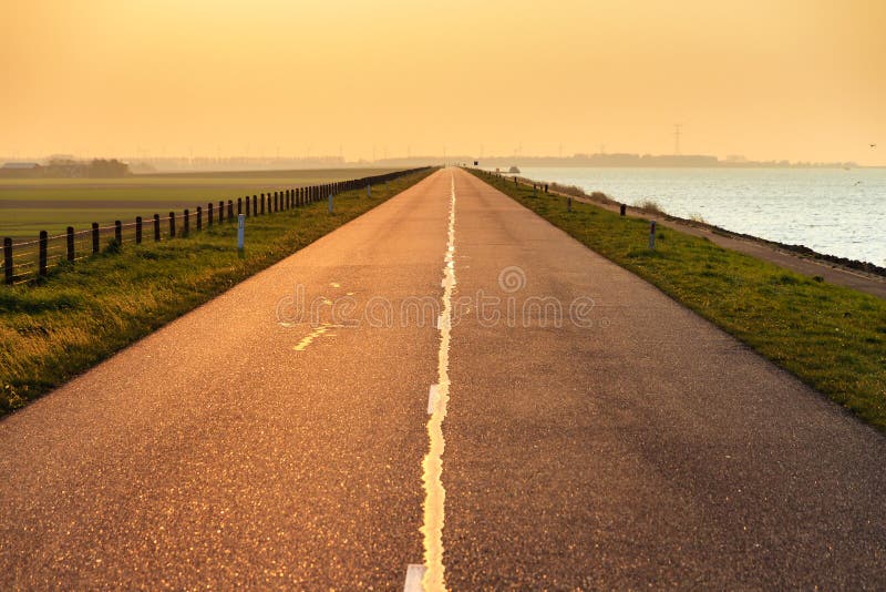 Levee sunset stock photo. Image of tranquil, summer, alone - 60400986