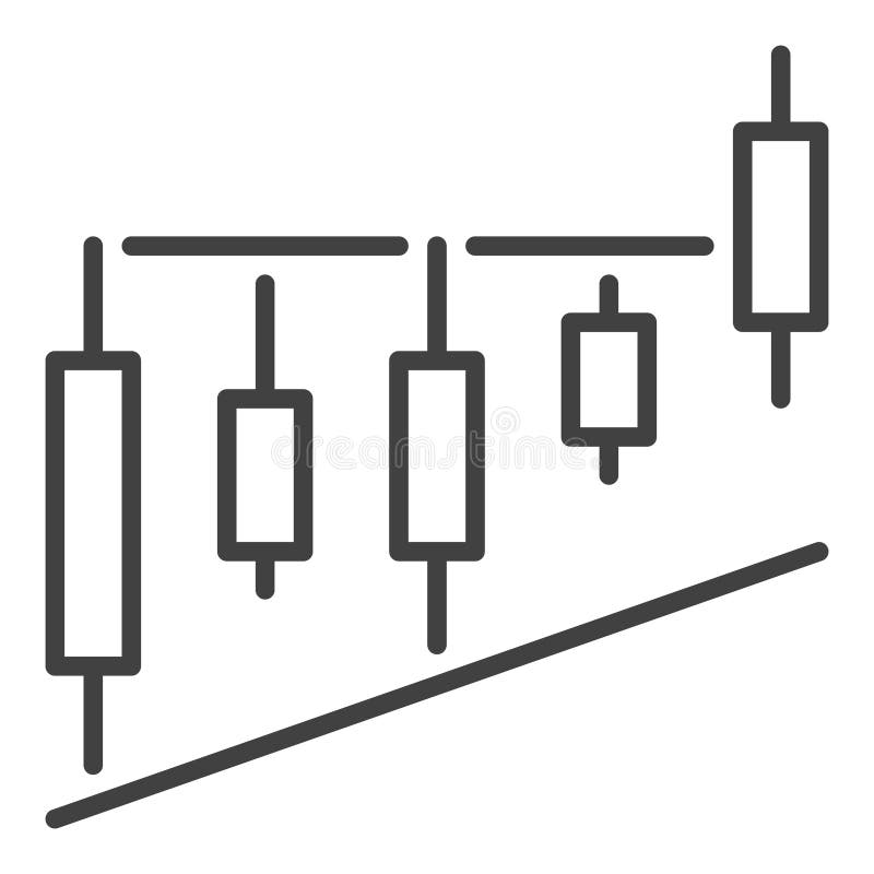 Level Breakout Candlestick Chart Vector Icon or Sign in Outline Style ...