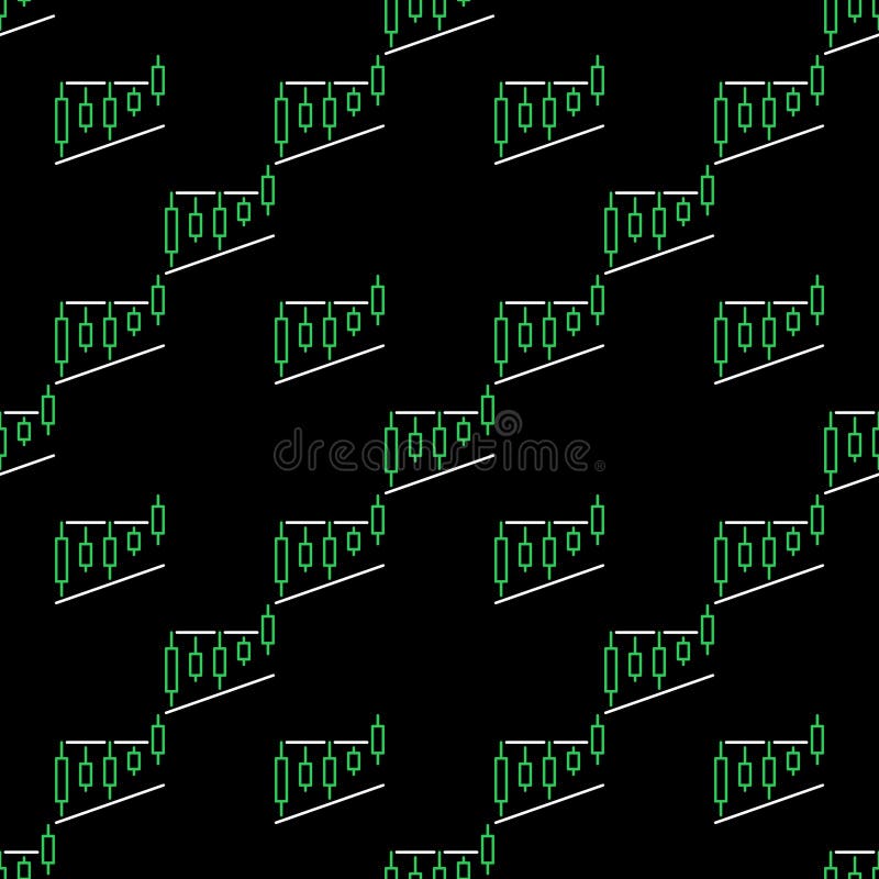 Level Breakout Candlestick Chart Vector Seamless Pattern in Outline ...