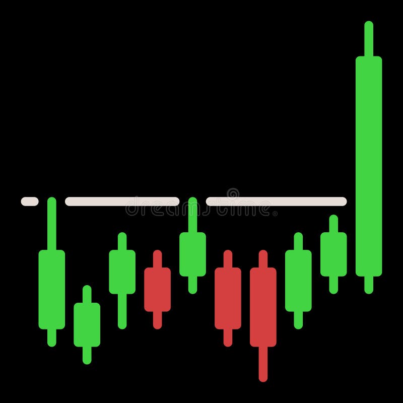 Level Breakout Vector Candlestick Chart Colored Icon or Sign Stock ...