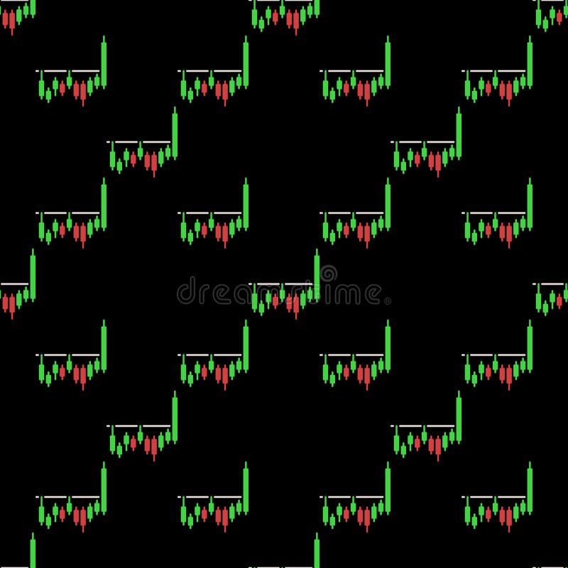 Level Breakout Vector Candlestick Chart Colored Seamless Pattern Stock ...