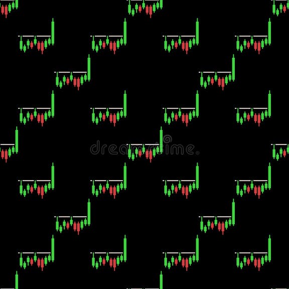 Level Breakout Vector Candlestick Chart Colored Seamless Pattern Stock ...