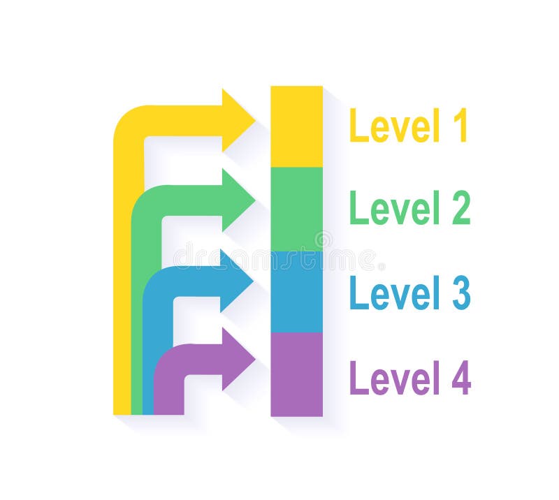 Level Chart with Colored Arrows Stock Vector - Illustration of graphic ...