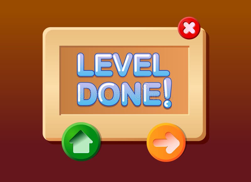 Level complete gaming ui stock vector. Illustration of clipart - 259690089