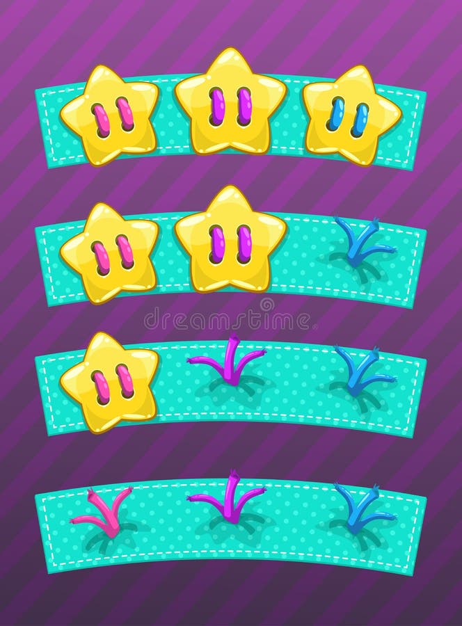 Level Complete Header with Stars. Stock Vector - Illustration of ...