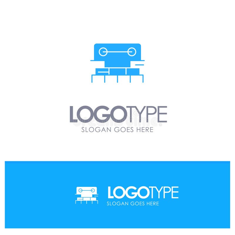 Level, Construction, Tool, Scale, Water Blue Solid Logo with Place for ...