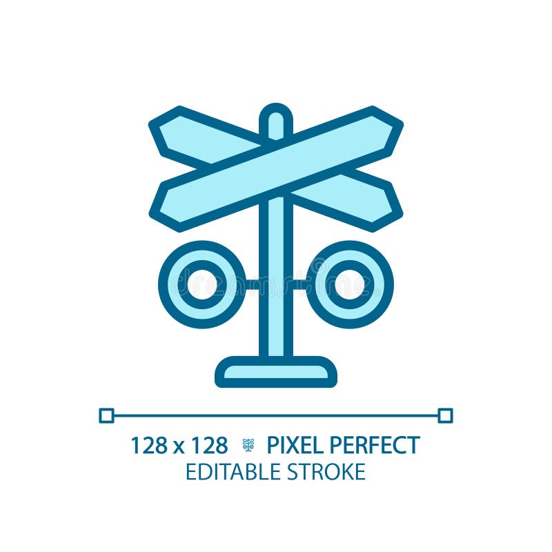 Level Crossing Pixel Perfect Blue RGB Color Icon Stock Illustration ... Level Crossing Pixel Perfect Blue RGB Color Icon Stock Illustration ...