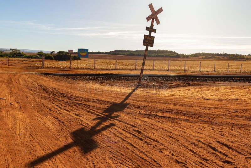 Level Crossing Warning Signal in Brazil. Stock Image - Image of rail ... Level Crossing Warning Signal in Brazil. Stock Image - Image of rail ...
