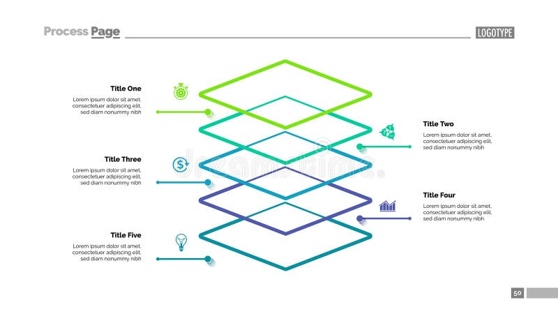 Level Diagram with Five Elements Template Stock Vector - Illustration ...