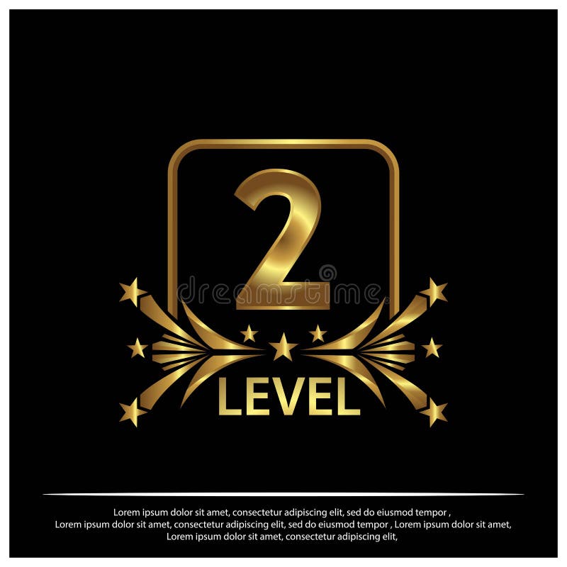 Level 2 Background. Level 2 Golden Stock Vector - Illustration of ...