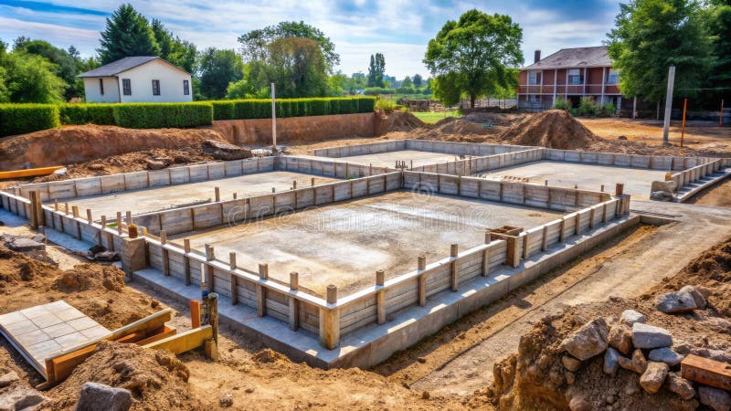 Level Foundation Ready for Interlocking Concrete Block Installation at ...