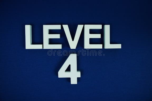 Level 4 Level Four Alphabet Letters on Navy Blue Background Stock Photo ...