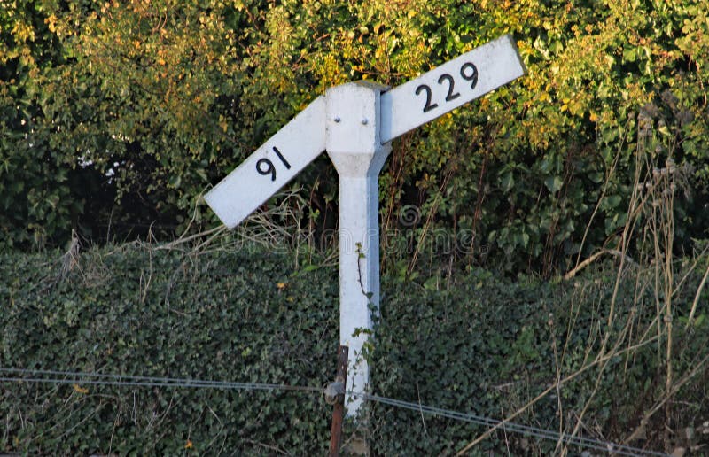 A Level or Gradient Sign by the Side of the Railway Track of the West ...
