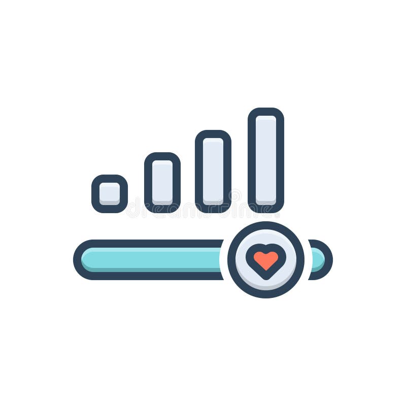 Color Illustration Icon for Level, Progress Bar and Love Meter Stock ...