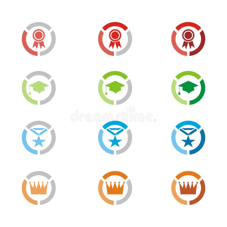 Level Icons Level Badges Stock Illustrations – 298 Level Icons Level ...