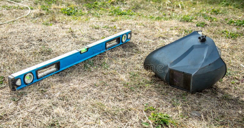 Level Measuring Device at a Construction Site Stock Image - Image of ...