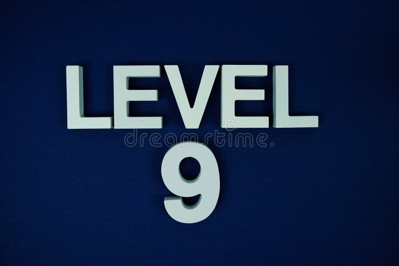 Level 9 Level Nine Alphabet Letters on Navy Blue Background Stock Photo ...