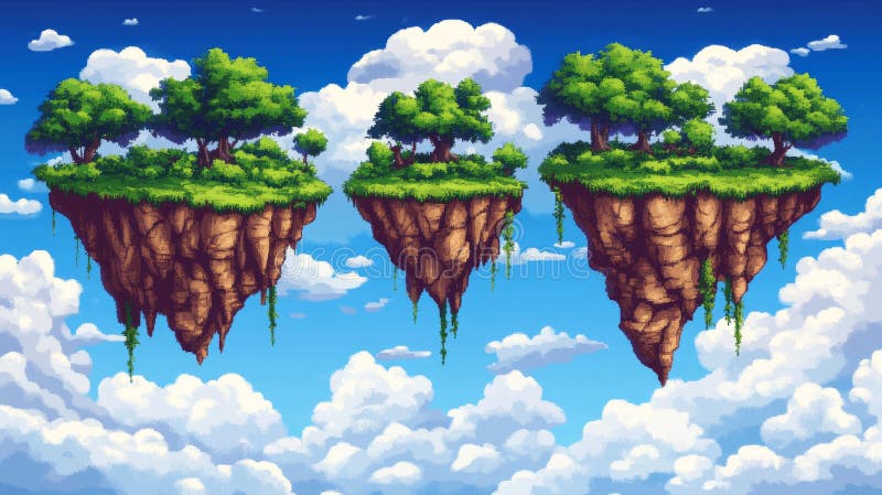 Level of a Platformer Video Game, Two-dimensional, Flat, Horizontal ...