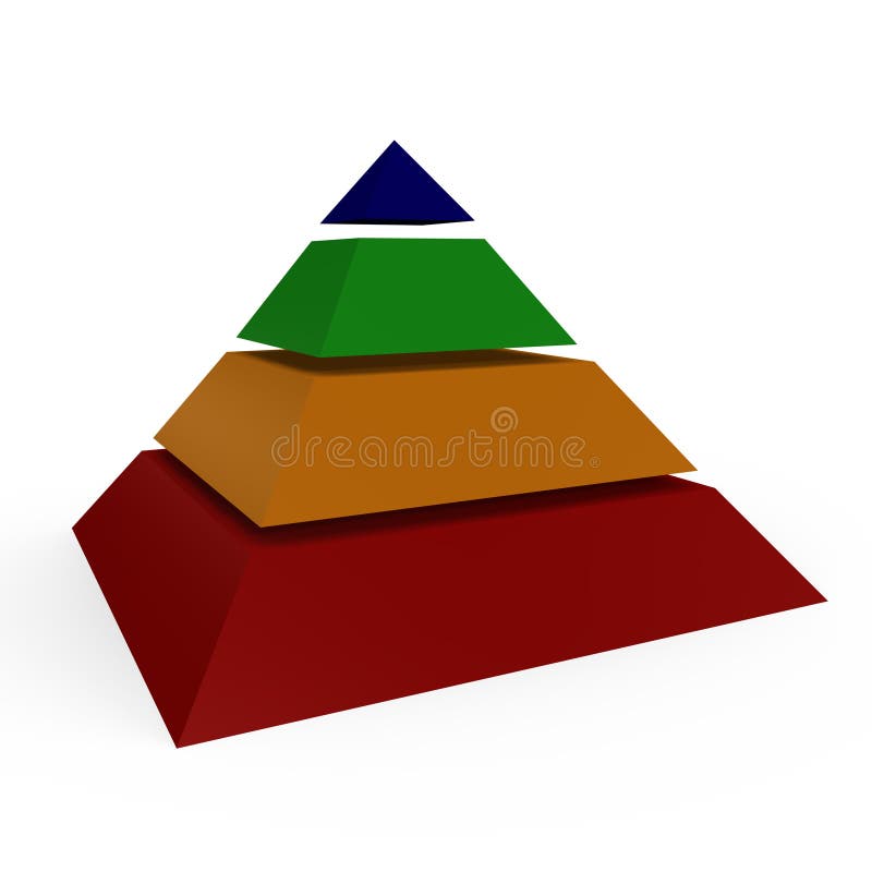 A 4 Level Pyramid - a 3d Image Stock Illustration - Illustration of ...