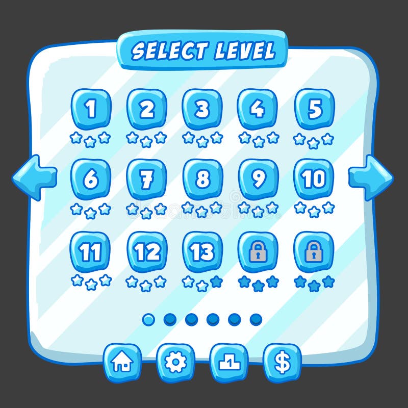 Level Selection Game Menu Ice Style Stock Vector - Illustration of ...