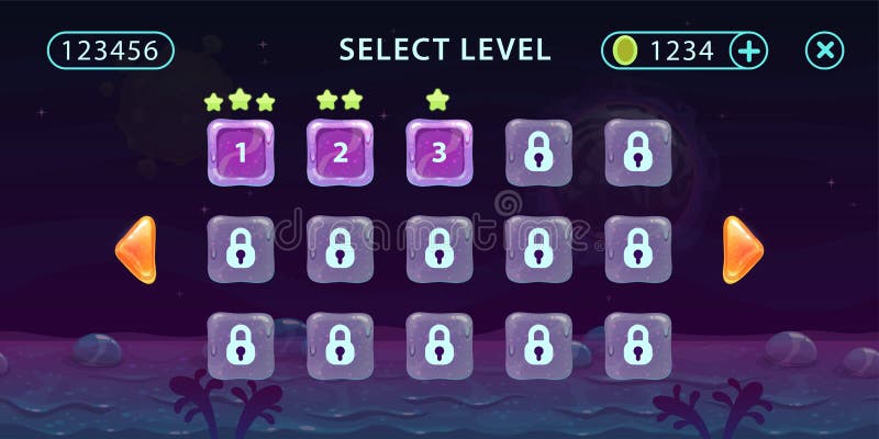 Level Selection Gaming Screen. Select Level Panel Stock Vector ... Level Selection Gaming Screen. Select Level Panel Stock Vector ...