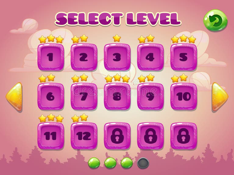 Level selection screen stock illustration. Illustration of collection ...
