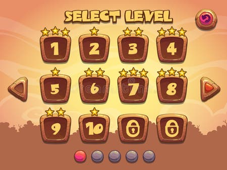 Level selection screen stock illustration. Illustration of play - 57702051