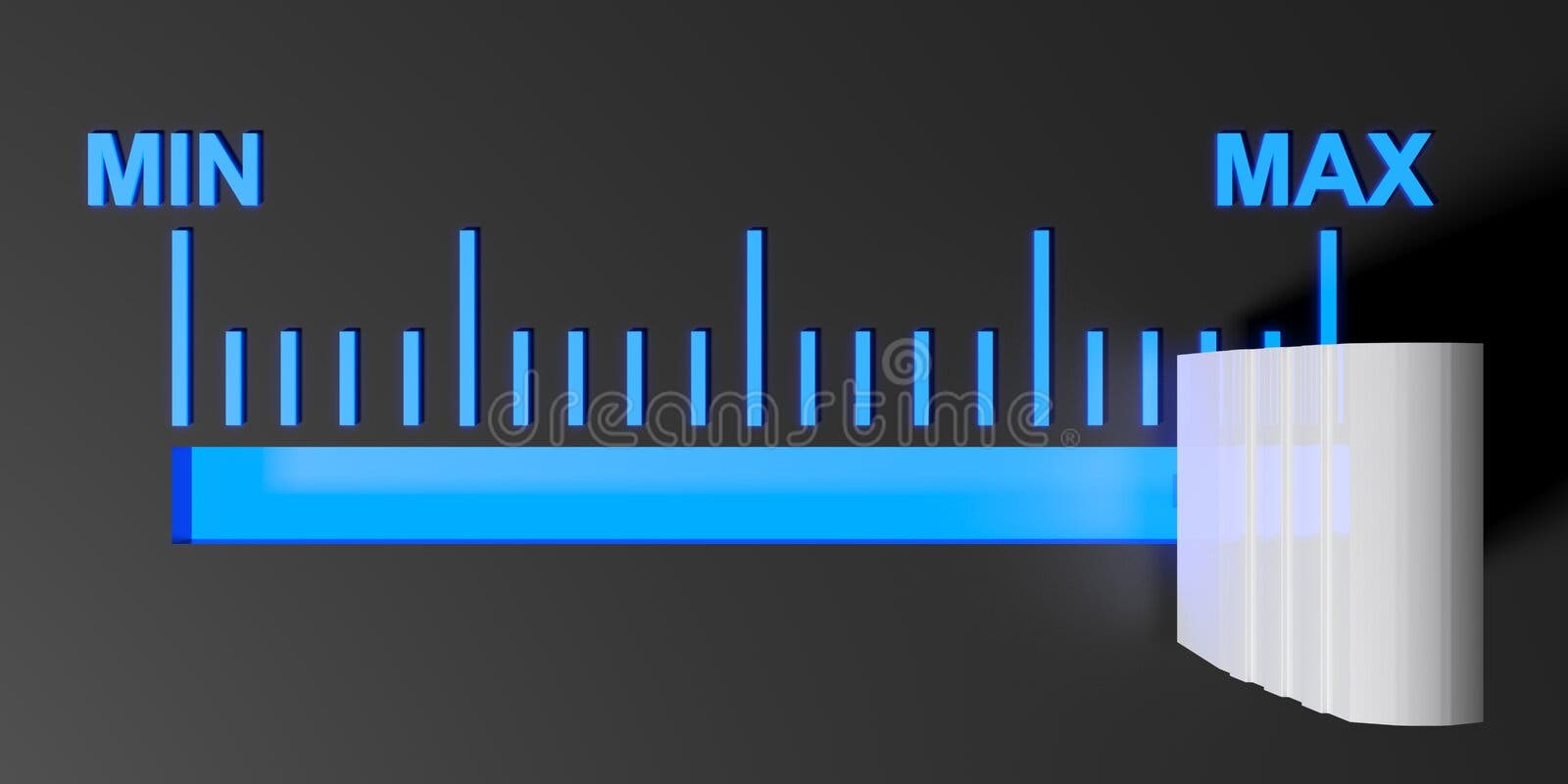 Level Selector on a Black Control Panel - 3D Rendering Stock ...