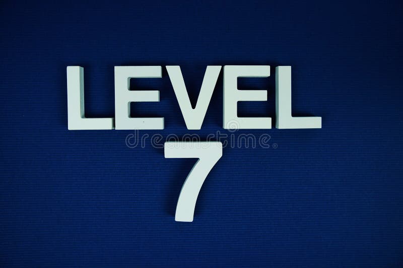 Level 7 Level Seven Alphabet Letters on Navy Blue Background Stock ...