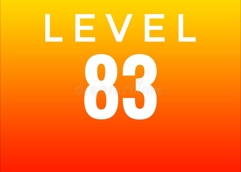 Level 83 Sign Isolated on Gradient Color Background, Text Design ...