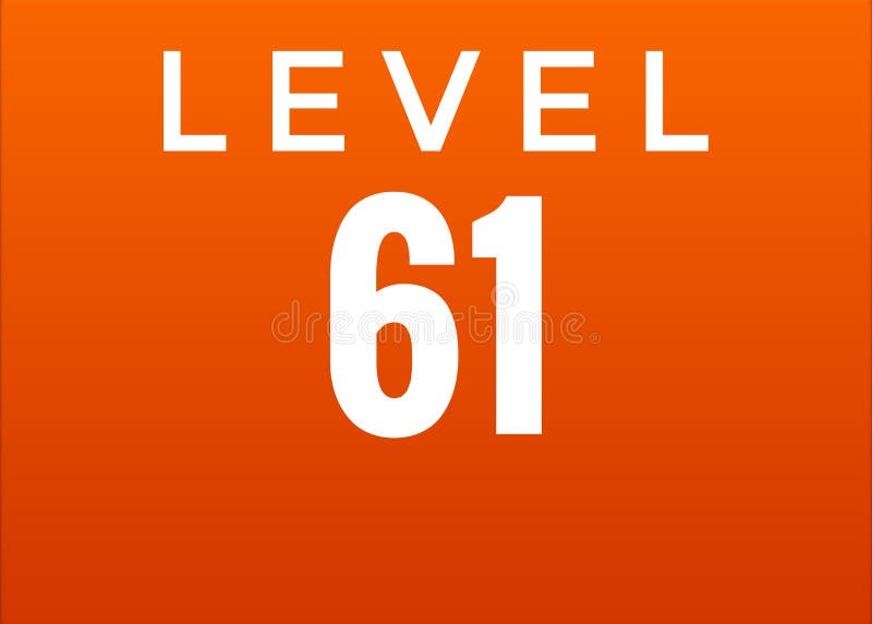 Level 61 Sign Isolated on Gradient Color Background, Text Design ...