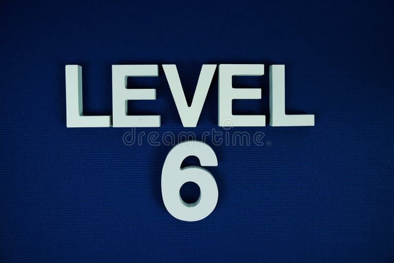 Level 6 Level Six Alphabet Letters on Blue Background Stock Image ...