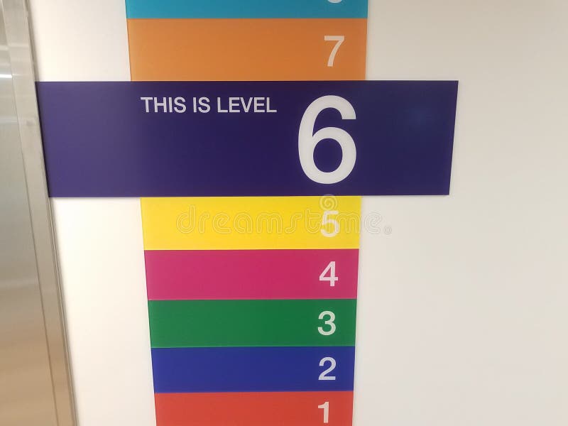 This is Level Six Sign with Colors Stock Image - Image of numbers ...