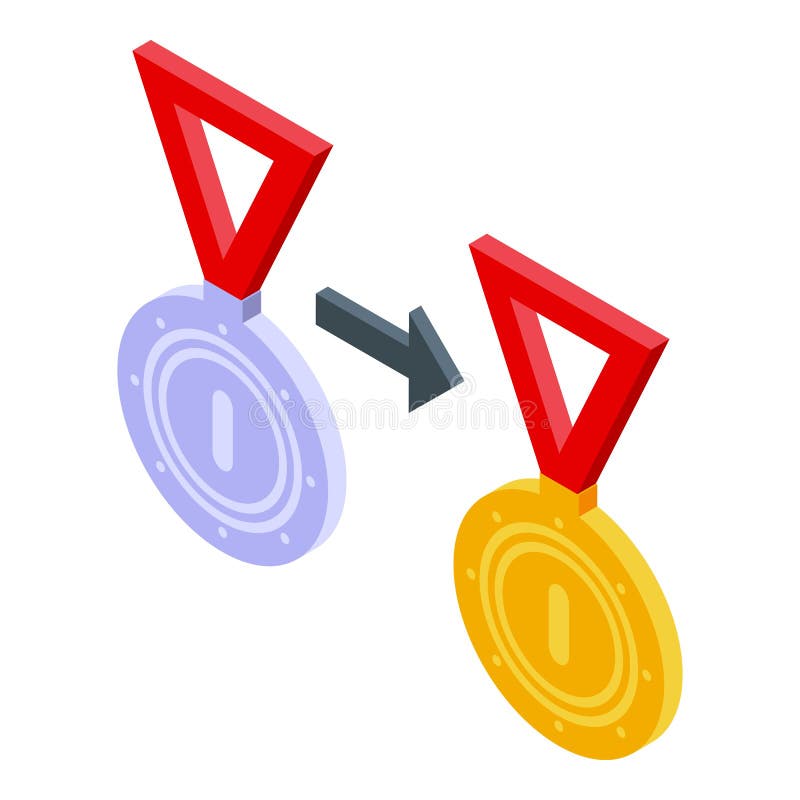 Level Skill Medal Icon Isometric Vector. Training Beginner Stock ...