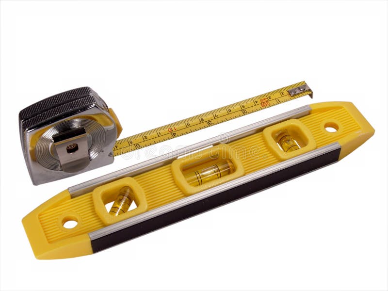 Level and Tape Measure stock image. Image of improvement - 668085