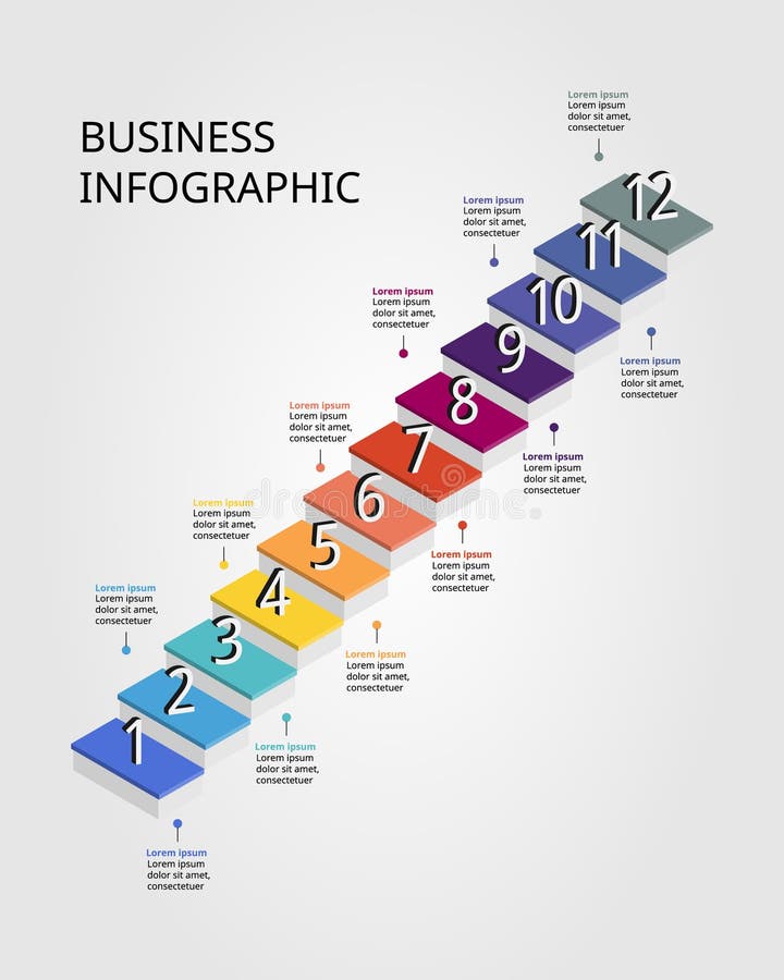 Level Template for Infographic for Presentation for 12 Element Stock ...