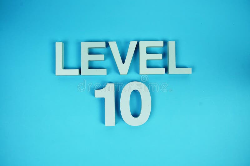 Level 10 Level Ten Alphabet Letters on Blue Background Stock Photo ...