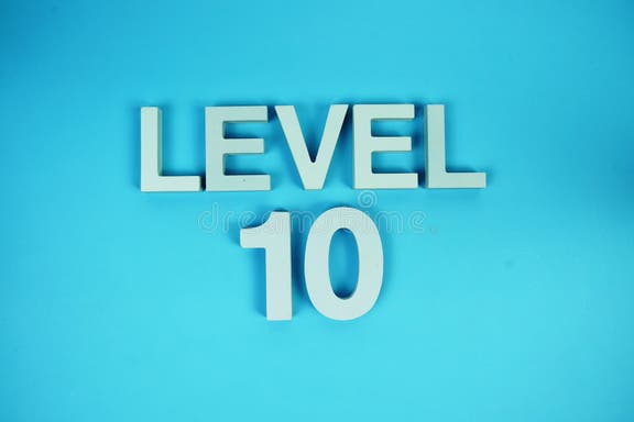 Level 10 Level Ten Alphabet Letters on Blue Background Stock Photo ...