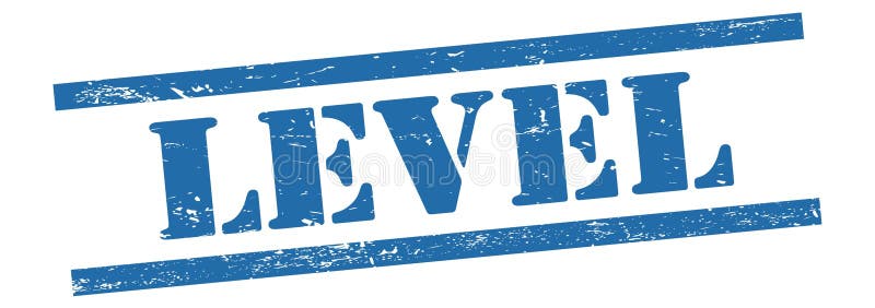 LEVEL Text on Blue Grungy Lines Stamp Stock Illustration - Illustration ...