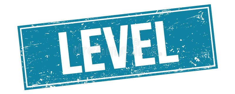 LEVEL Text on Blue Grungy Rectangle Stamp Stock Illustration ...