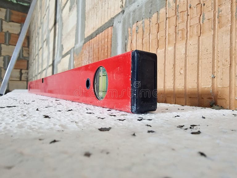 Level Tool for Construction in Progress Stock Image - Image of board ...