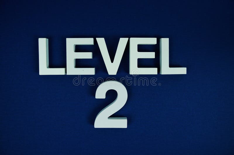 Level 2 Level Two Alphabet Letters on Navy Blue Background Stock Photo ...