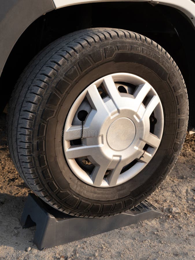 Level Up Chock Block for Motor Home Wheel Stock Image - Image of ramp ...