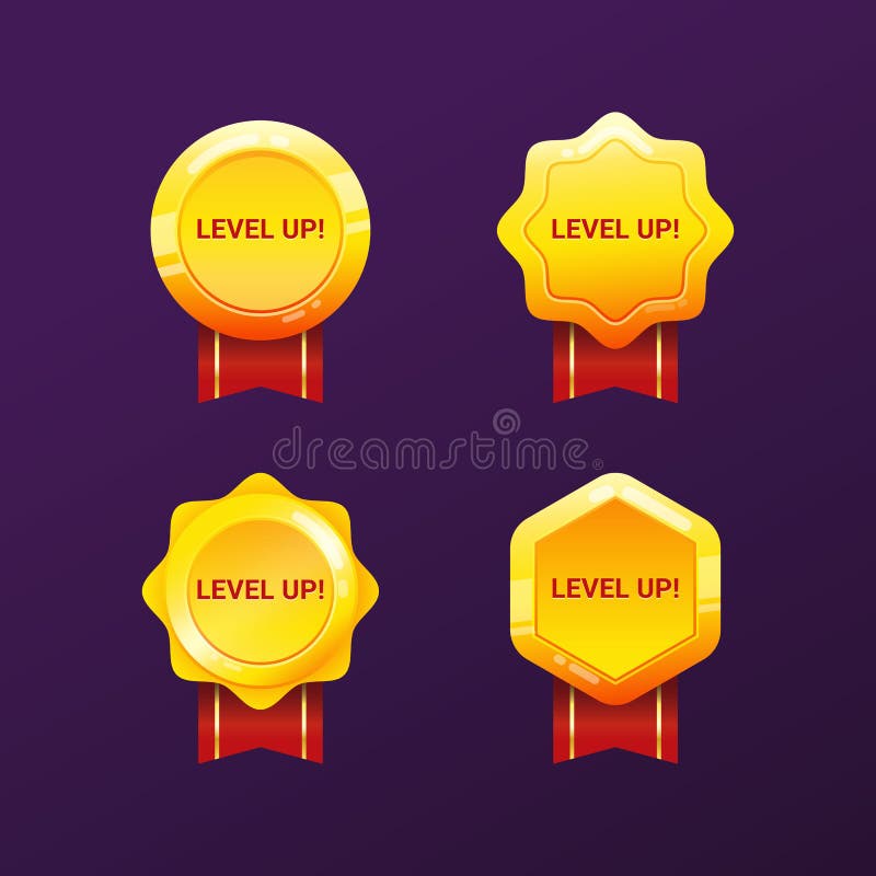 Level Up Emblem Element Game Development Vector Graphic Stock Vector ...