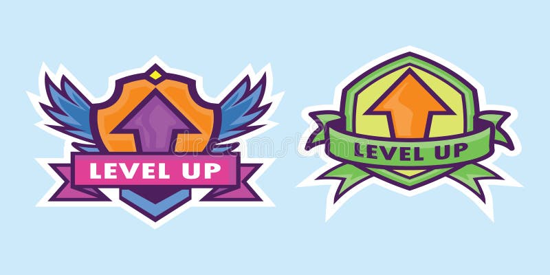 Level Up Game Icon Element, Game UI UX Level Up Icon Design Stock ...