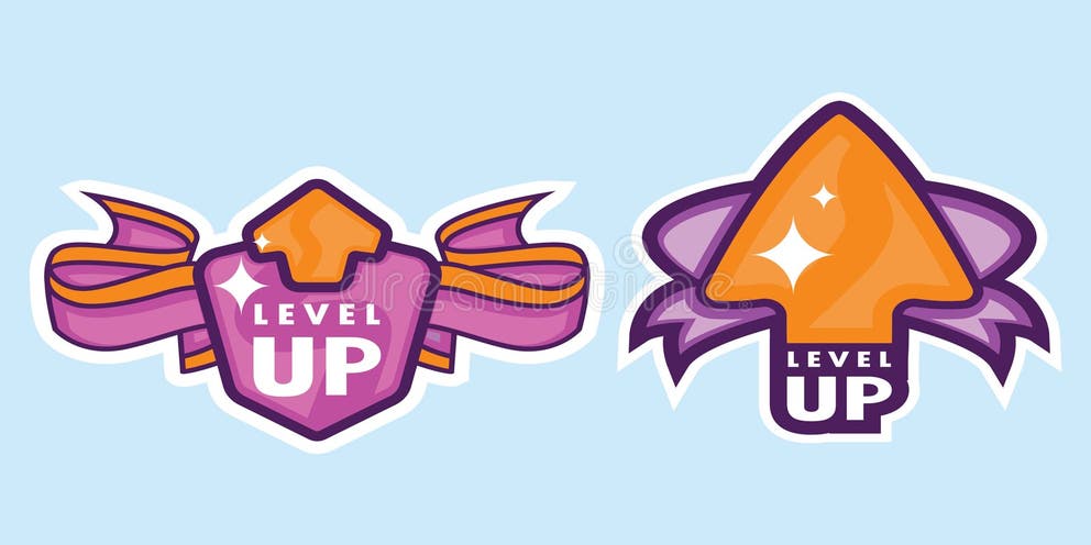 Level Up Game Icon Element, Game UI UX Level Up Icon Design Stock ...
