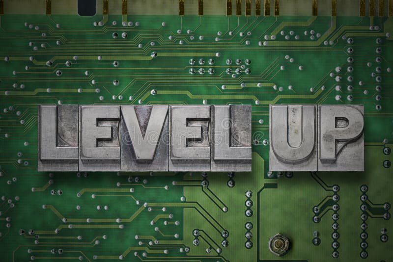 Level up - pc board stock photo. Image of phrase, game - 233218738