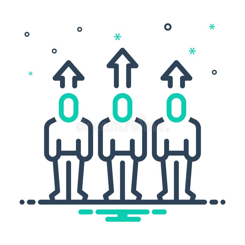 Mix Icon for Level Up, Level and Person Stock Illustration ...