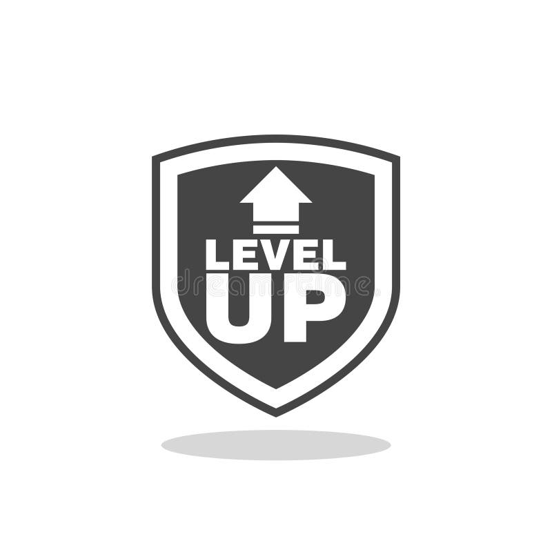 Level up icon with shadow stock vector. Illustration of modern - 394885510