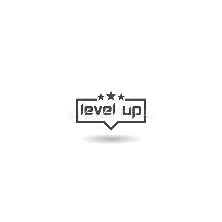 Level up icon with shadow stock vector. Illustration of simple - 336646535